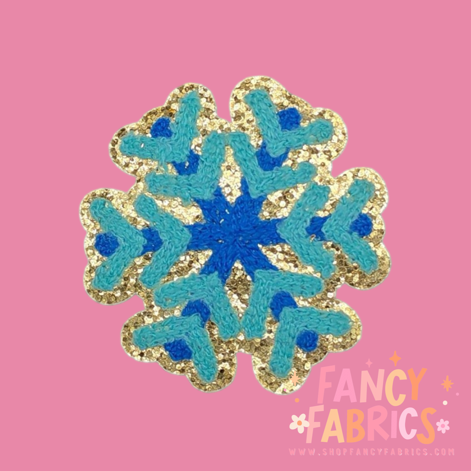 Blue Snowflake | Iron On Patch – Fancy Fabrics