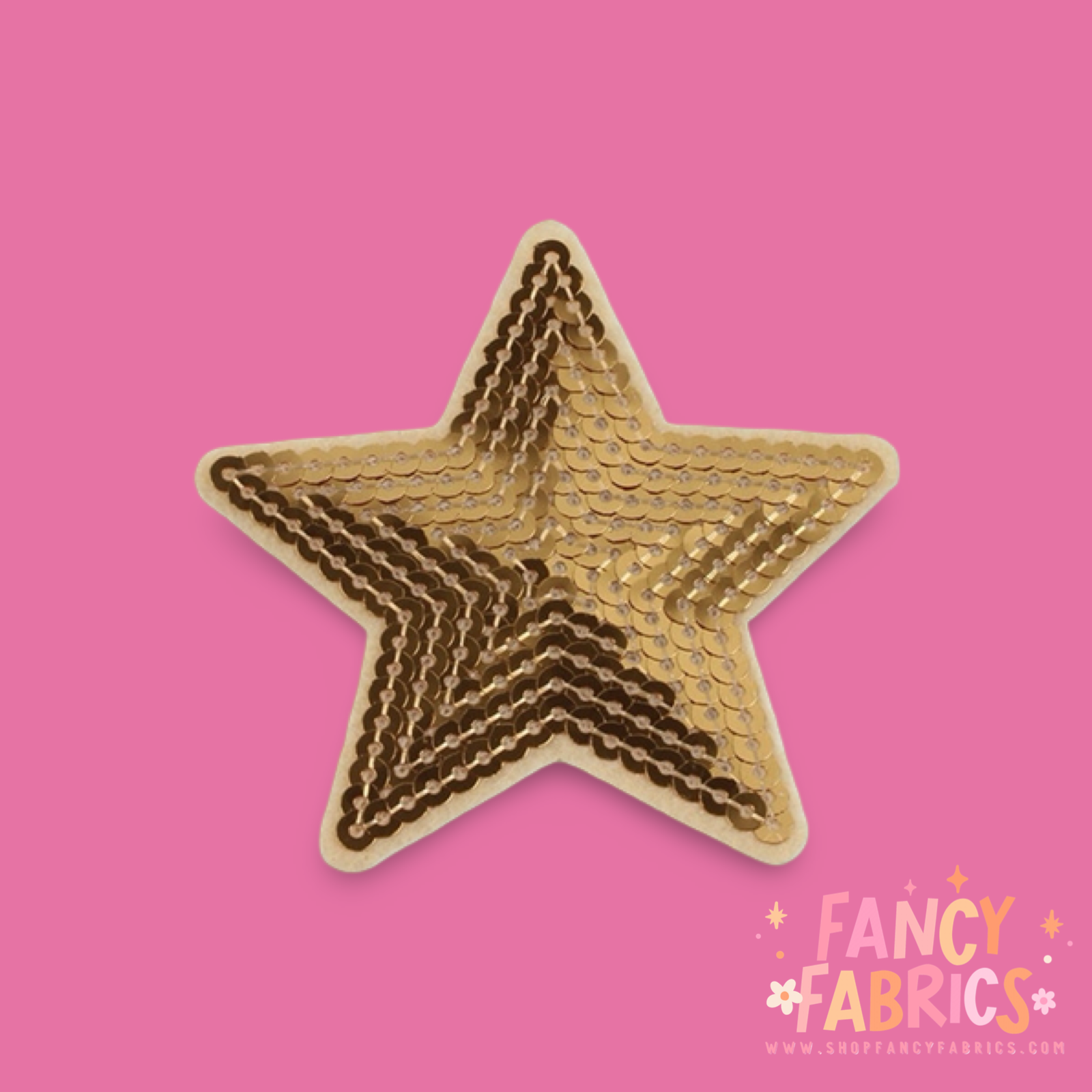 Gold Sequin Star | Iron On Patch – Fancy Fabrics
