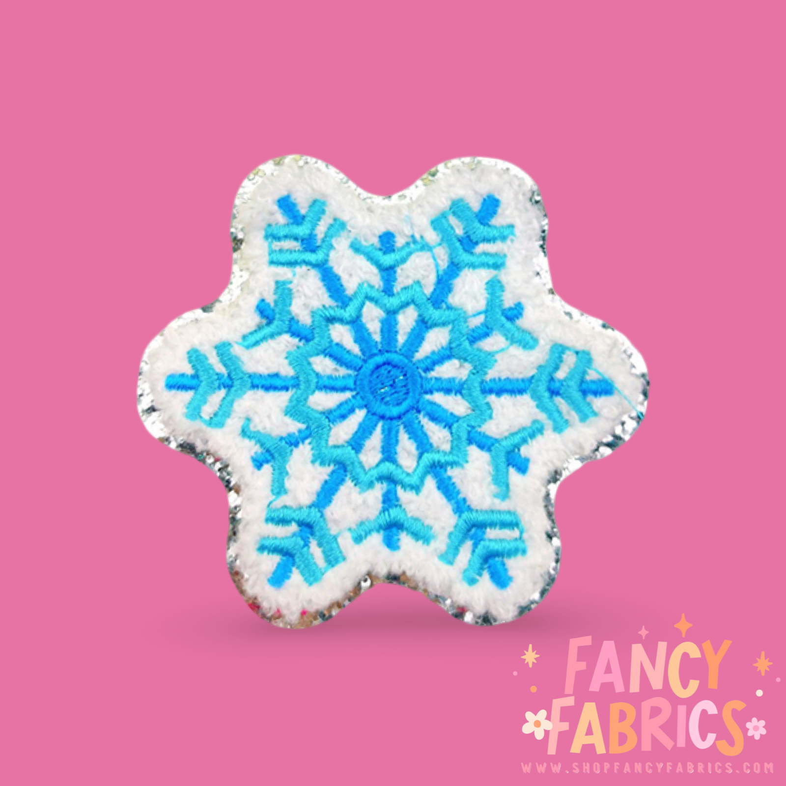 Blue Snowflakes | Iron On Patch – Fancy Fabrics