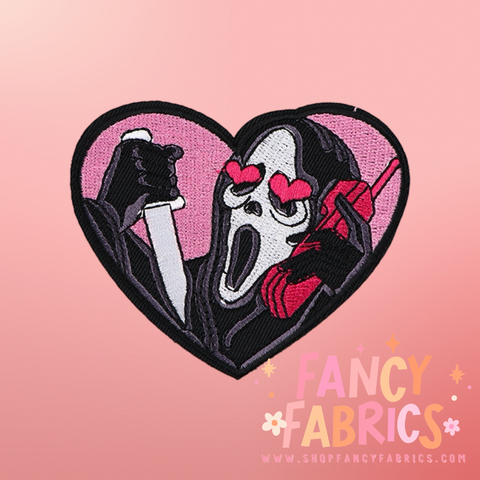 Ghostface (Heart) | Iron On Patch – Fancy Fabrics